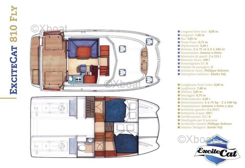 Used Motorboat of Excitecat shipyard, Model EXCITECAT 810 FLY from 2006 ...